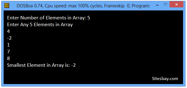 C Program to Find Smallest Element in Array - C Programs C Program to Find Smallest Element in Array - C Programs