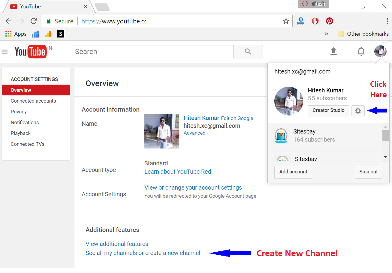 How to Create YouTube Channel - Sitesbay How to Create YouTube Channel - Sitesbay